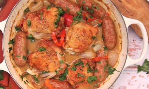 Chicken Scarpariello Recipe | Laura in the Kitchen - Internet Cooking Show