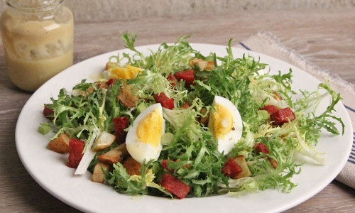 Frisee Salad With Potatoes And Hot Salami Recipe | Laura in the Kitchen ...