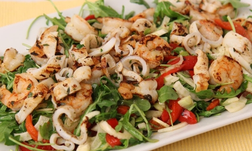 Grilled Shrimp and Calamari Salad Recipe | Laura in the Kitchen ...