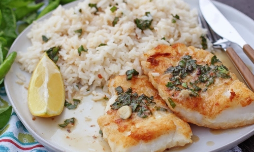 Lemon and Basil Pan Seared Cod Recipe | Laura in the Kitchen - Internet ...
